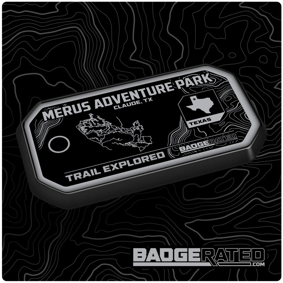 Merus Adventure Park Trail Badge (Claude, TX) – BADGERATED.COM