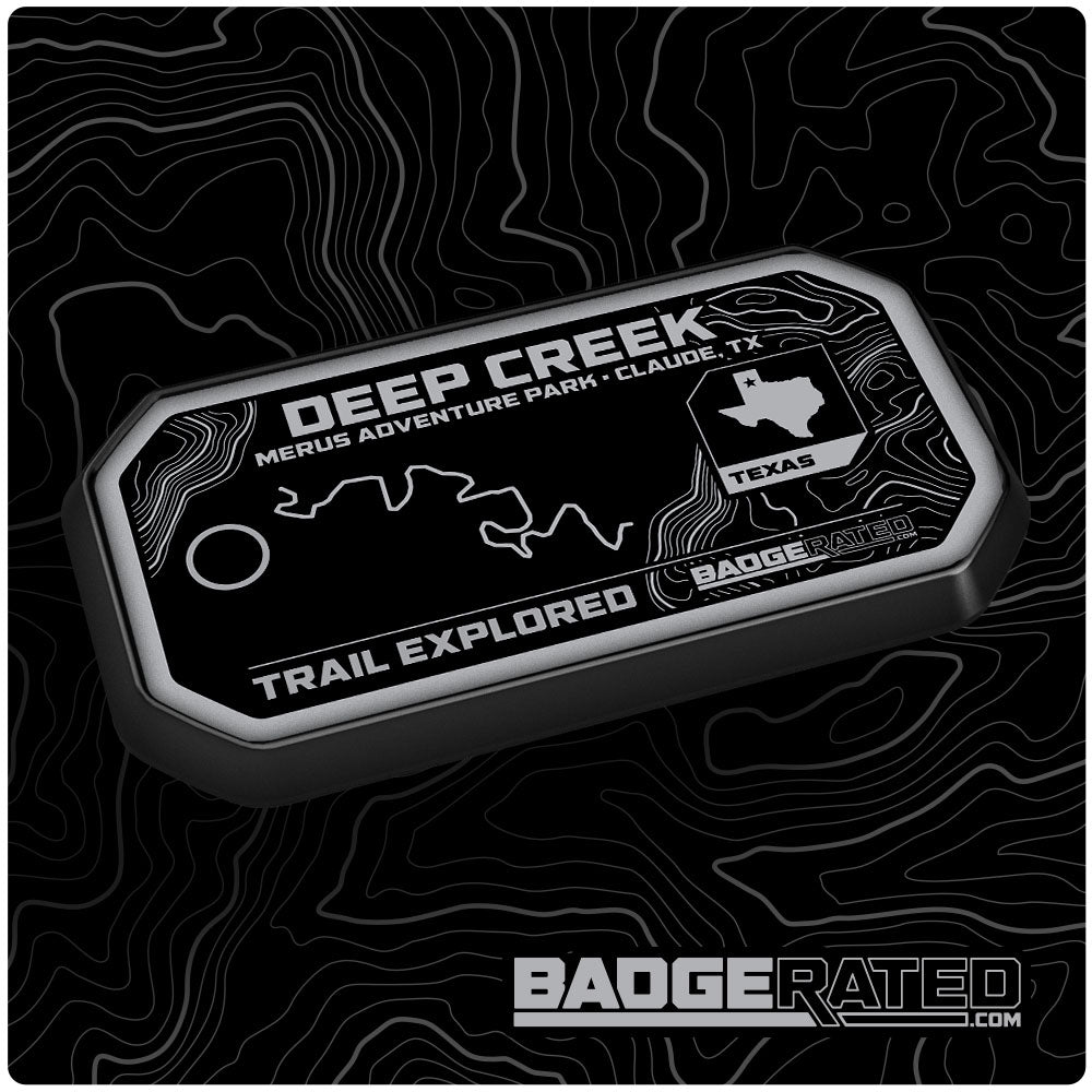 Deep Creek Trail Badge (Merus Adventure Park - Claude, TX) – BADGERATED.COM